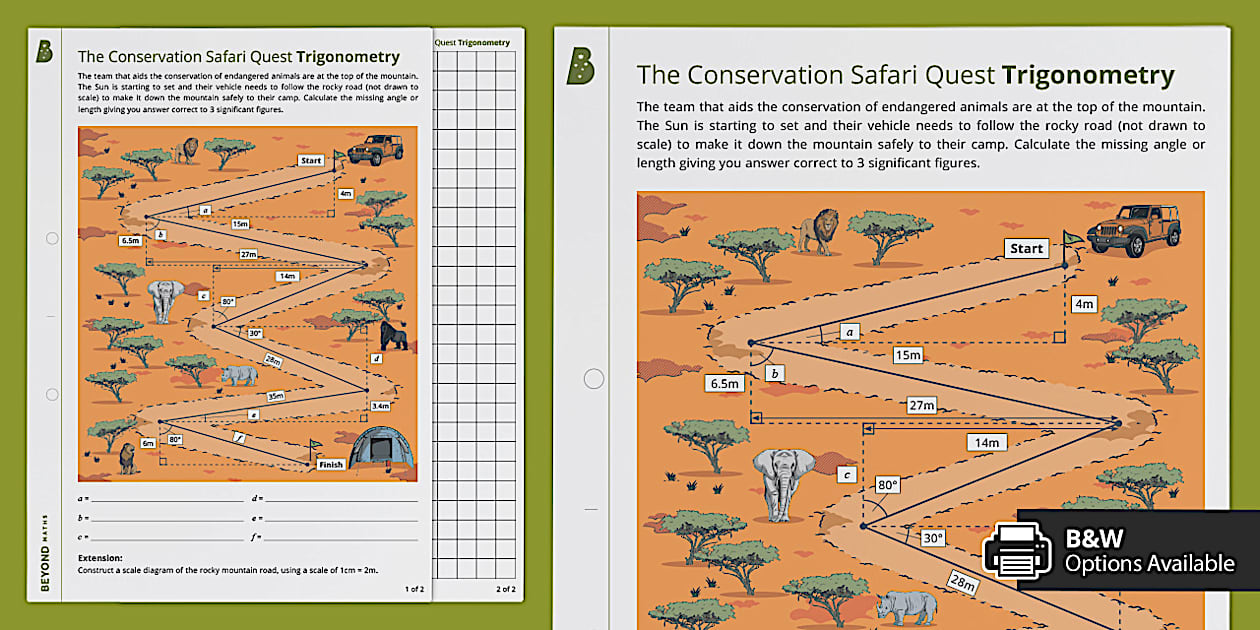 The Conservation Safari Quest Trigonometry (Teacher-Made)