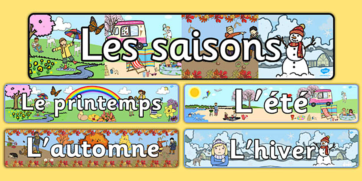 4 Seasons Display Banners French (teacher made) - Twinkl
