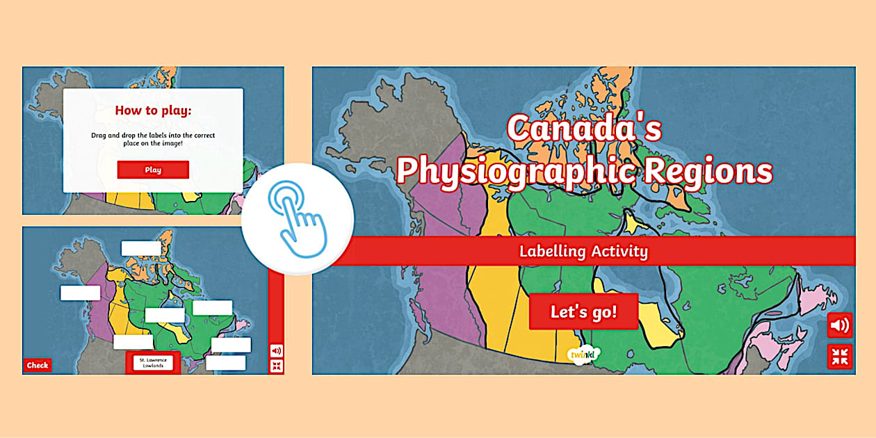 Canada's Physiographic Regions Interactive Labelling Activity