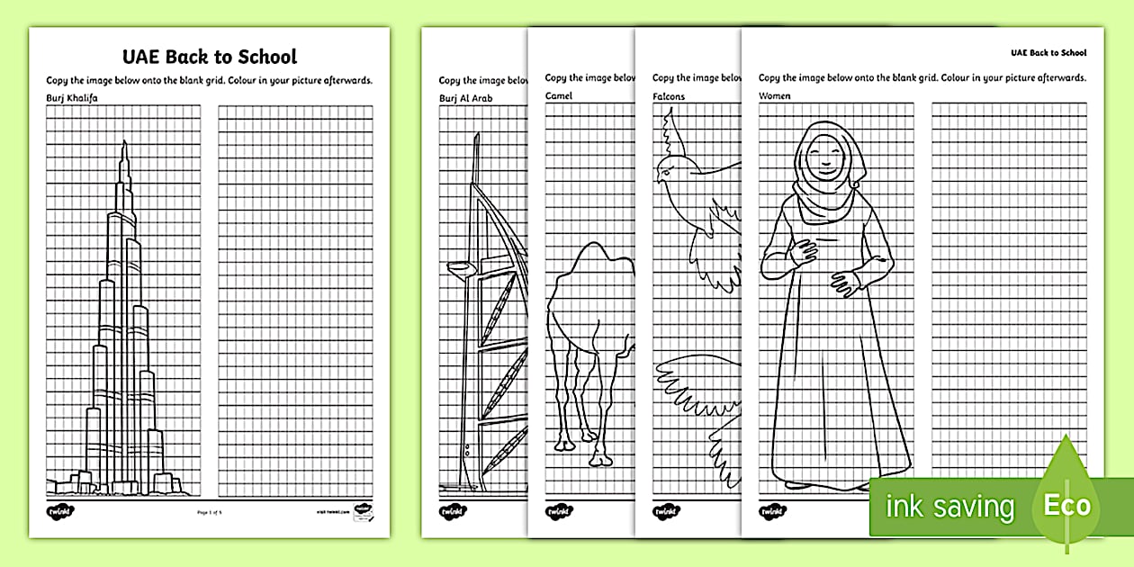 UAE Copy Drawing Art Worksheet / Worksheets - Twinkl