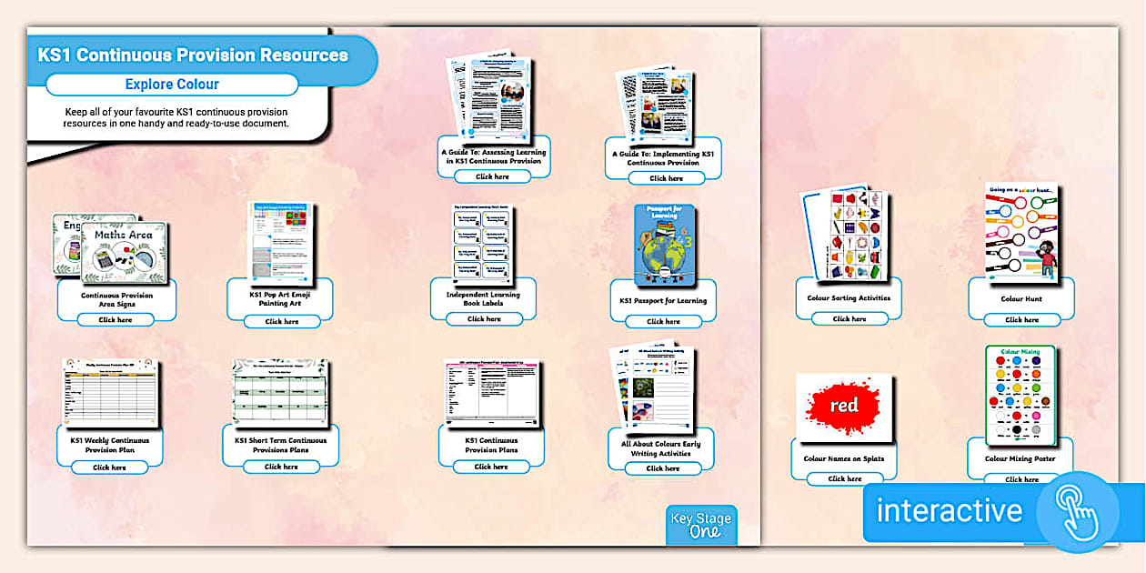 KS1 Continuous Provision Resources: Explore Colour - Twinkl