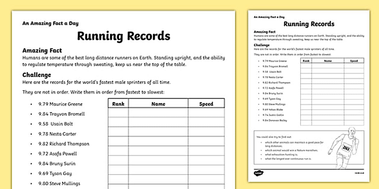 Ordering Decimals Running Records Worksheet / Worksheet, worksheet