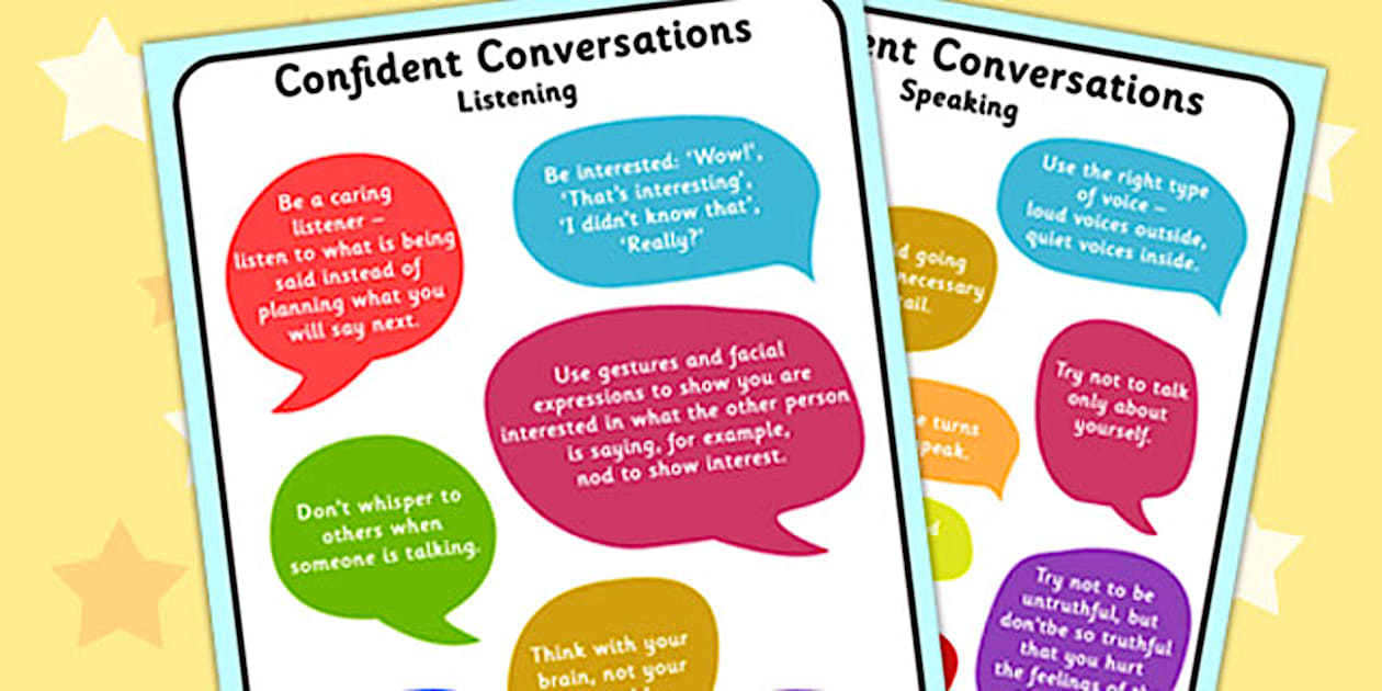 Precursive Confident Conversation Display Posters - Twinkl