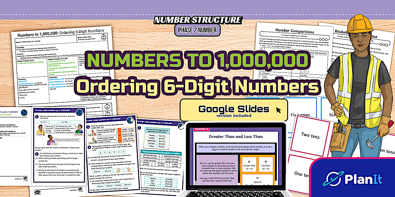 Numbers to 1,000,000 (Ordering 6-Digit Numbers) Lesson 6