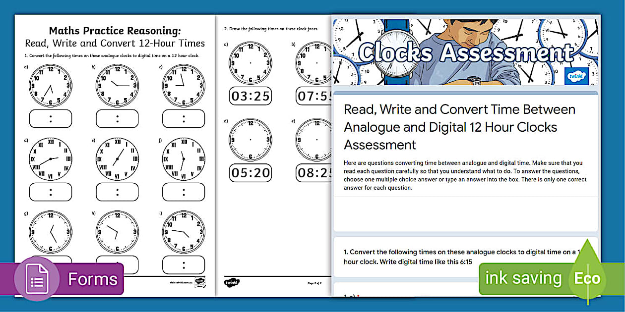Analogue & Digital Clock Worksheets | Converting Time