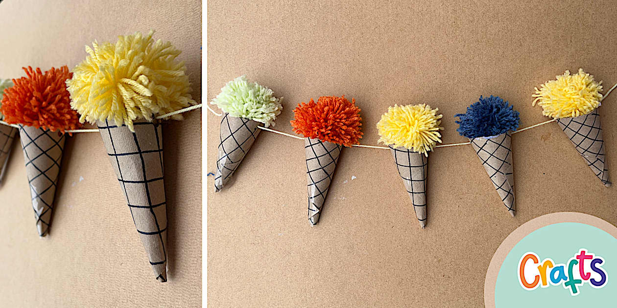 Pom-Pom Ice Cream Bunting | Twinkl Crafts (Teacher-Made)