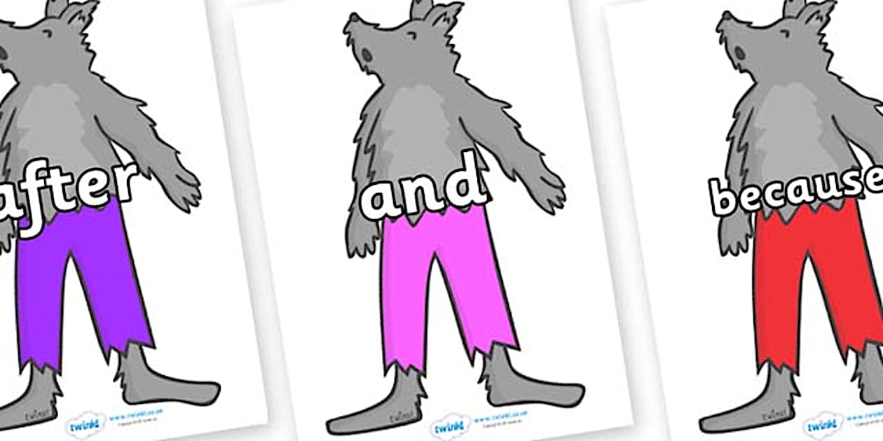 Cursive Connectives on Werewolf (teacher made) - Twinkl