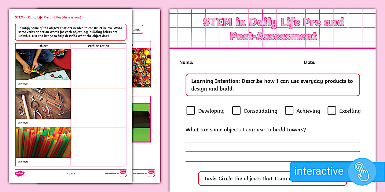 STEM in Daily Life Pre and Post-Assessment - Twinkl
