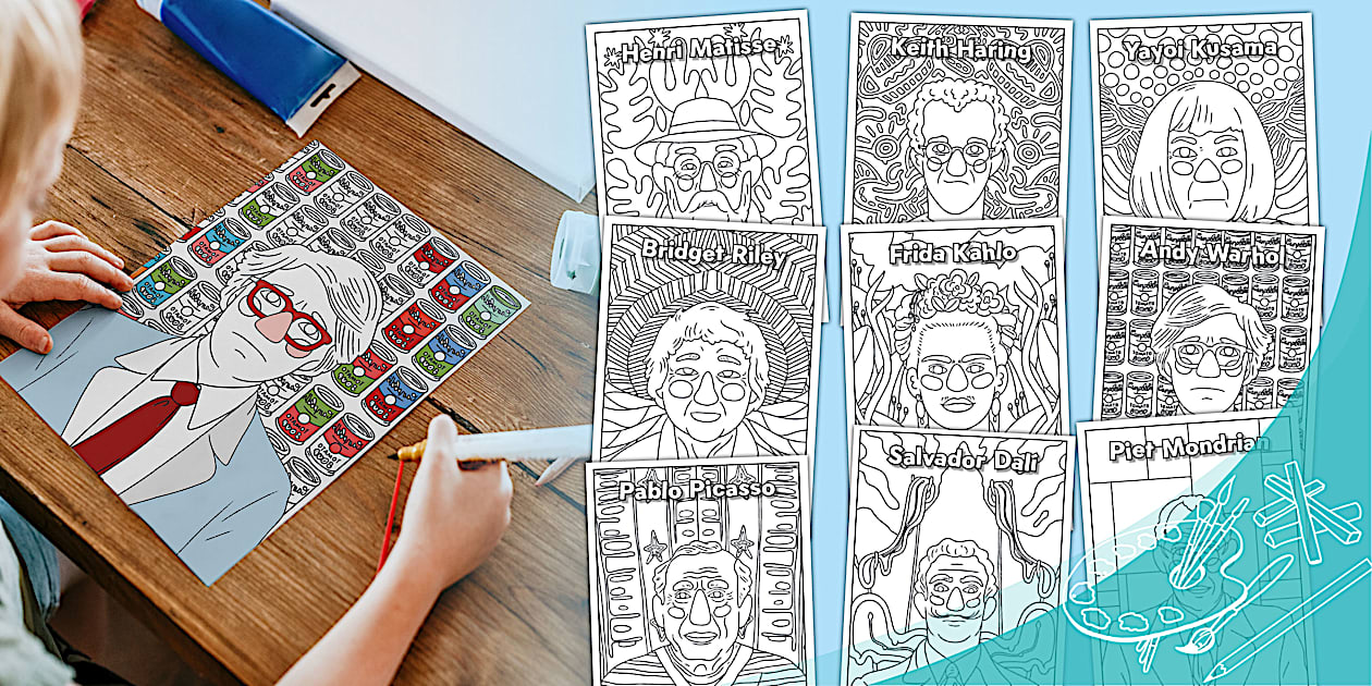 World Art Day Famous Artists Portraits Colouring Activity
