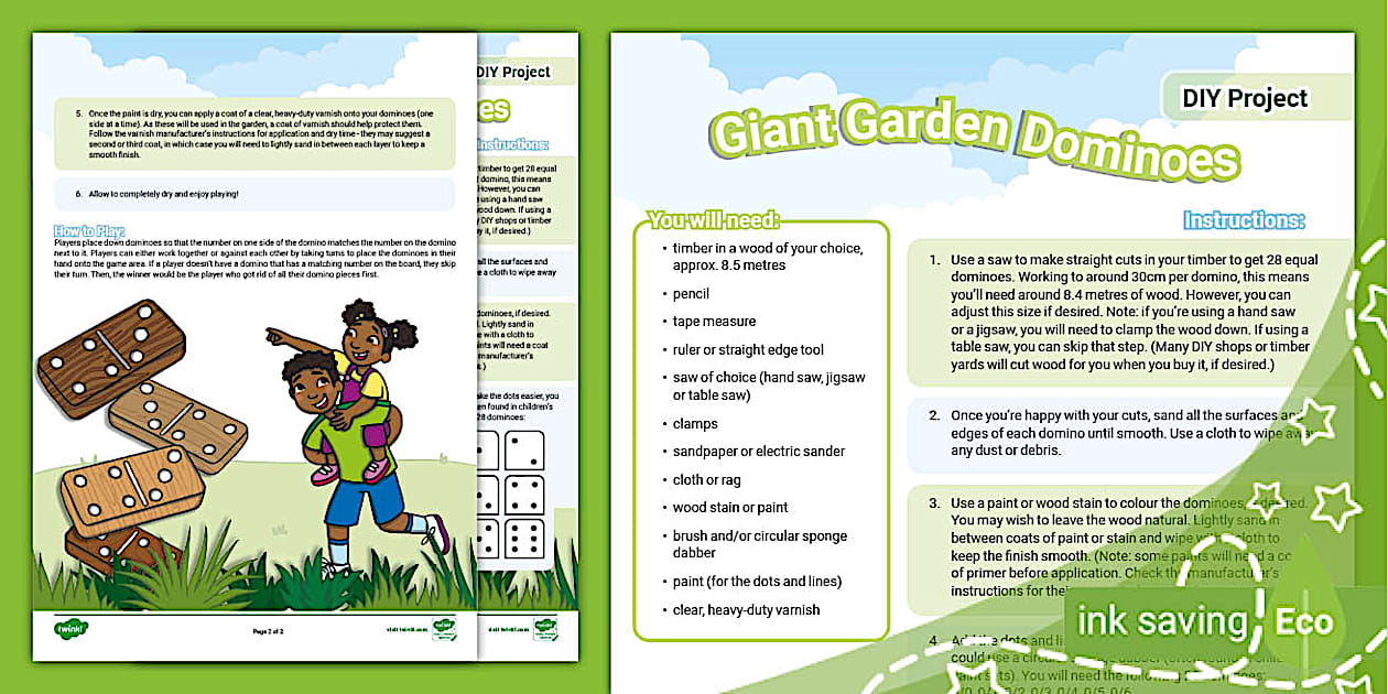DIY Project: Giant Garden Dominoes (teacher made) - Twinkl