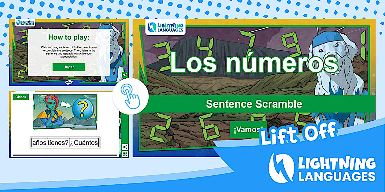 👉 Spanish Numbers Interactive Sentence Scramble Game