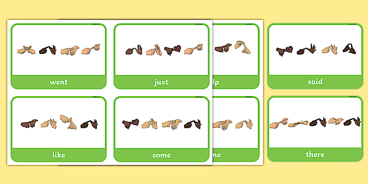 Fingerspelling Phase 4 Practice High-Frequency Words Flashcards