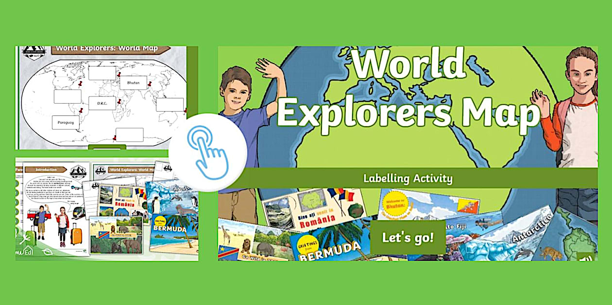 World Explorers Map Labelling Activity (teacher made)