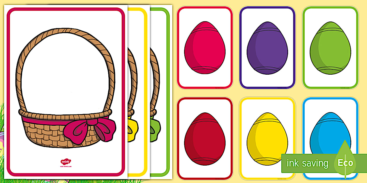 Editable Easter Egg Colour Sorting Game (teacher made)