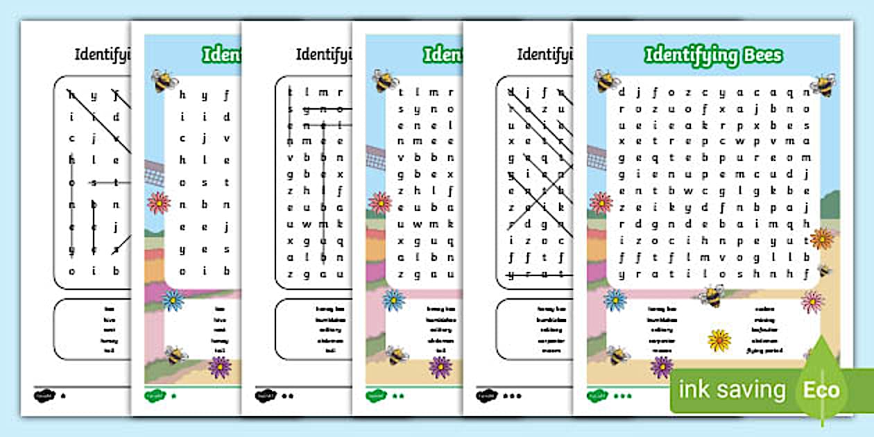 Bee Word Search - Years 0-2 - Twinkl NZ (teacher made)