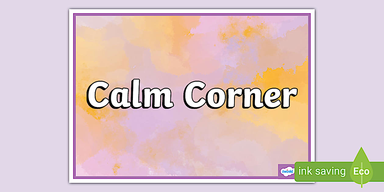 Purple Orange Watercolour Calm Corner Display Poster