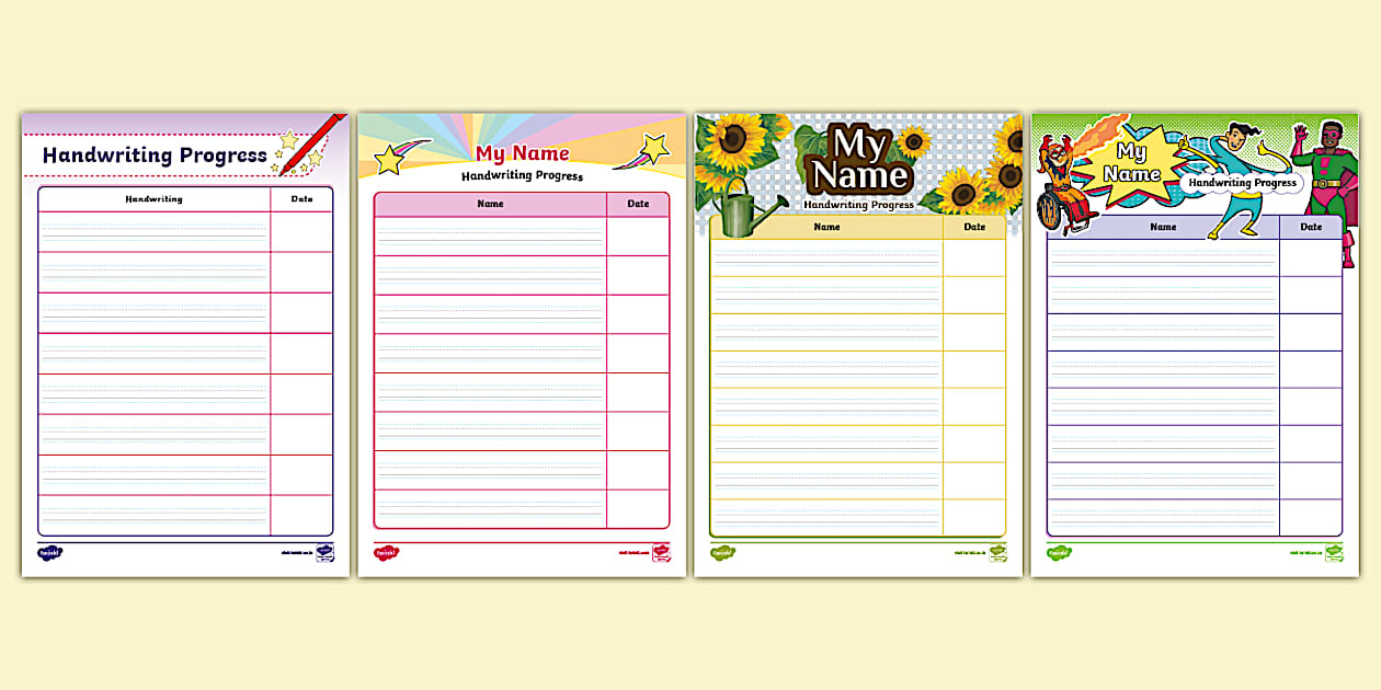 Name Handwriting Progress Log Pack (teacher made) - Twinkl