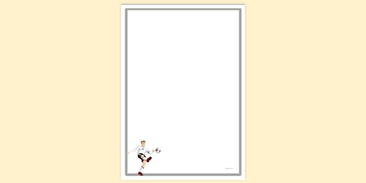 Footballers Kicking a Football Page Border (teacher made)