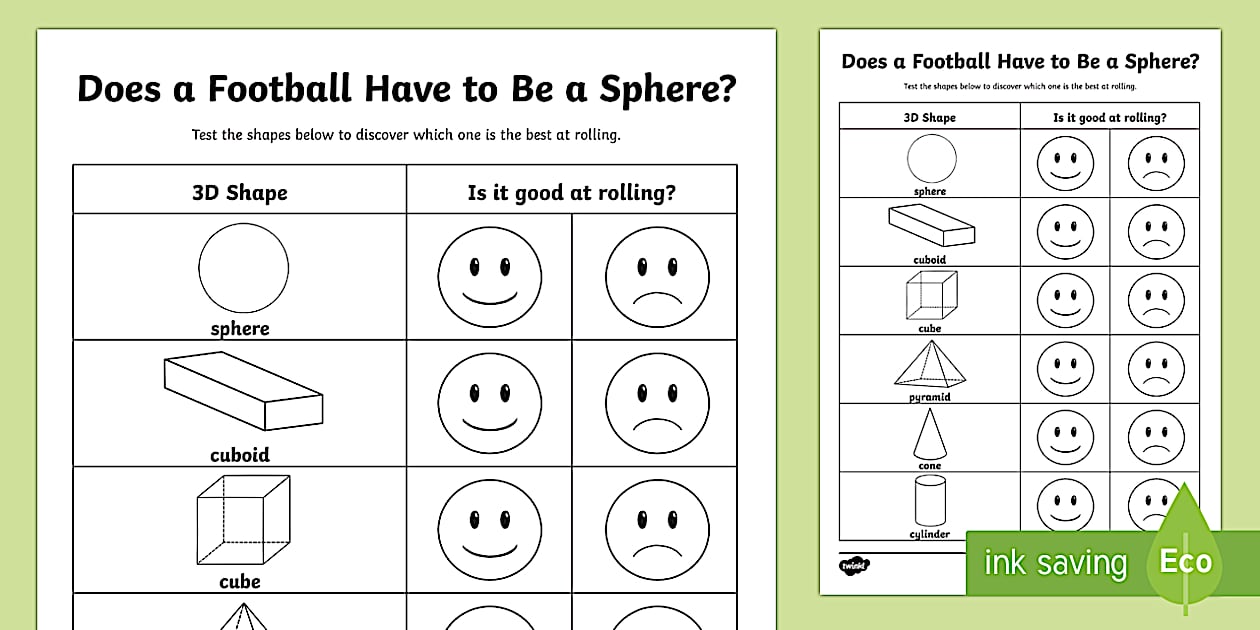 Does a Football Have to Be a Sphere? Worksheet - Twinkl