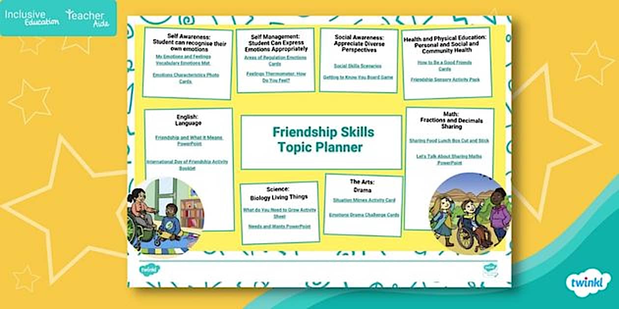 Friendship Skills Topic Planner - Friendship Printables