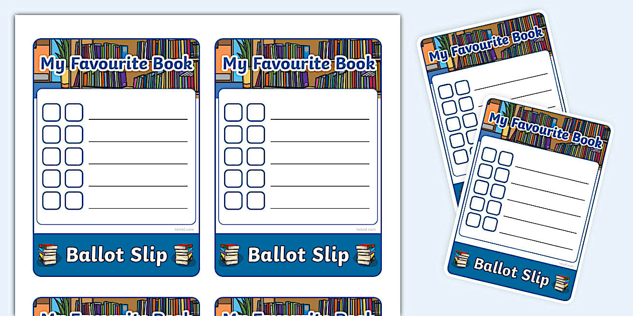 My Favourite Book Ballot Slips (teacher made) - Twinkl