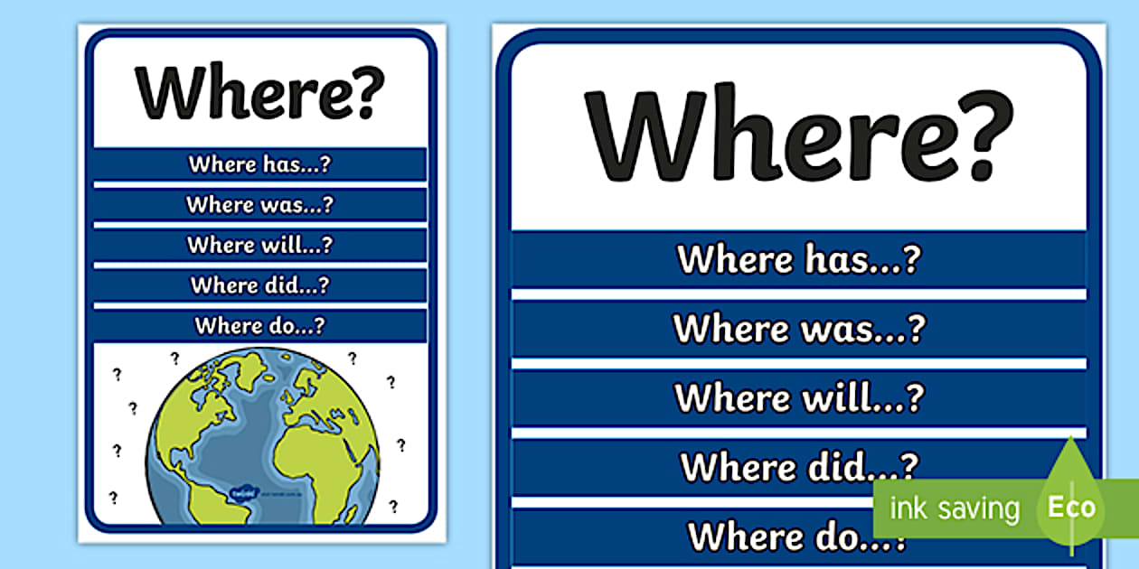 Where? Question Poster (teacher made) - Twinkl