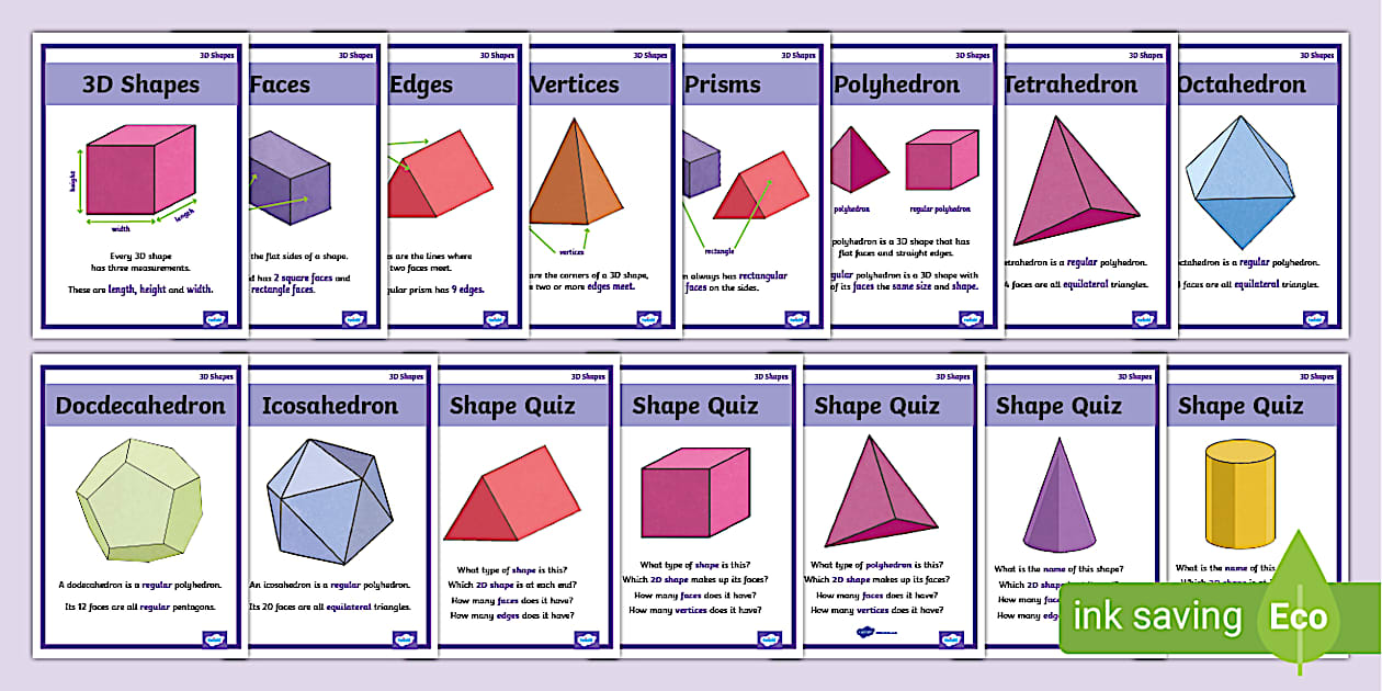 👉 UKS2 3D Shape Display Posters (teacher made) - Twinkl