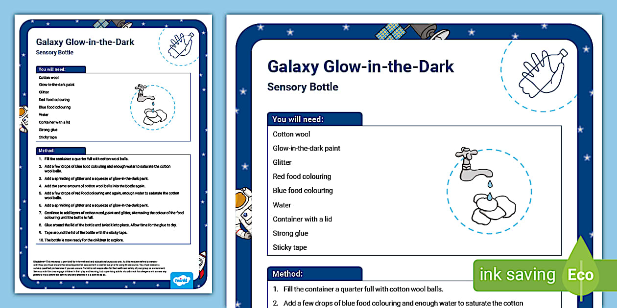 Galaxy Glow in the Dark Sensory Bottle (teacher made)