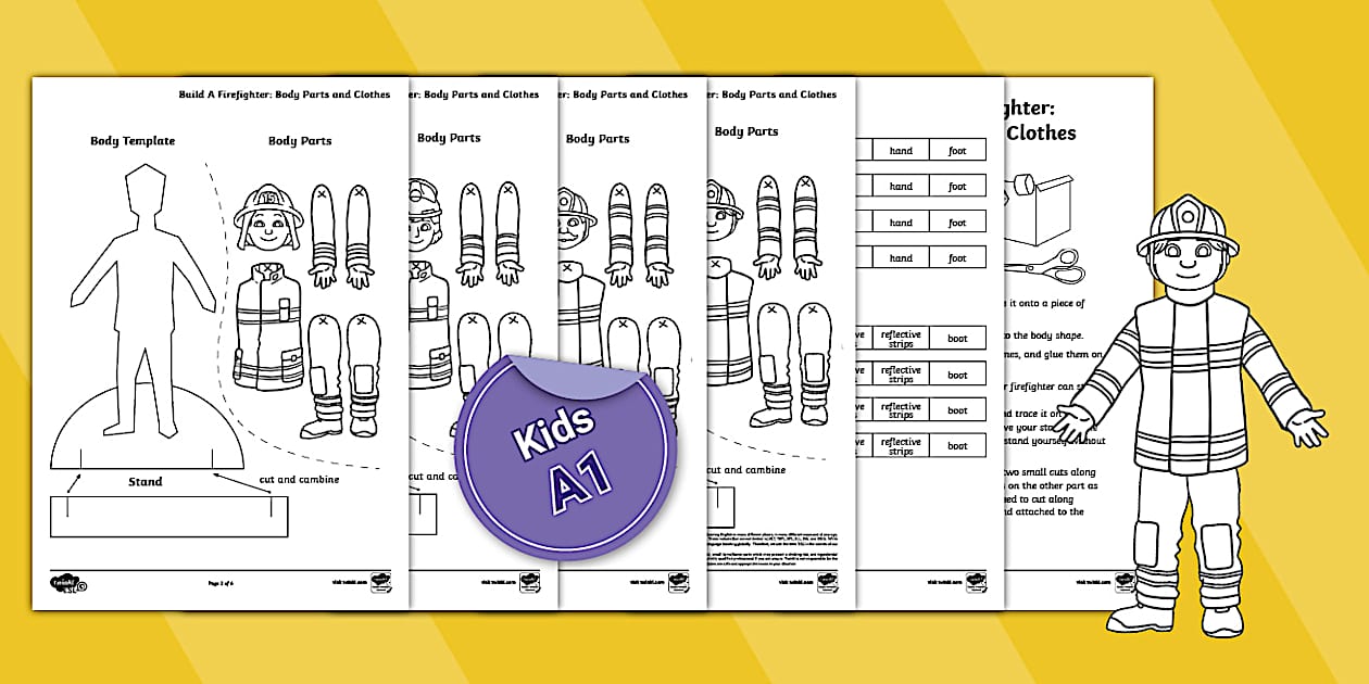 ESL Build A Firefighter (teacher made) - Twinkl