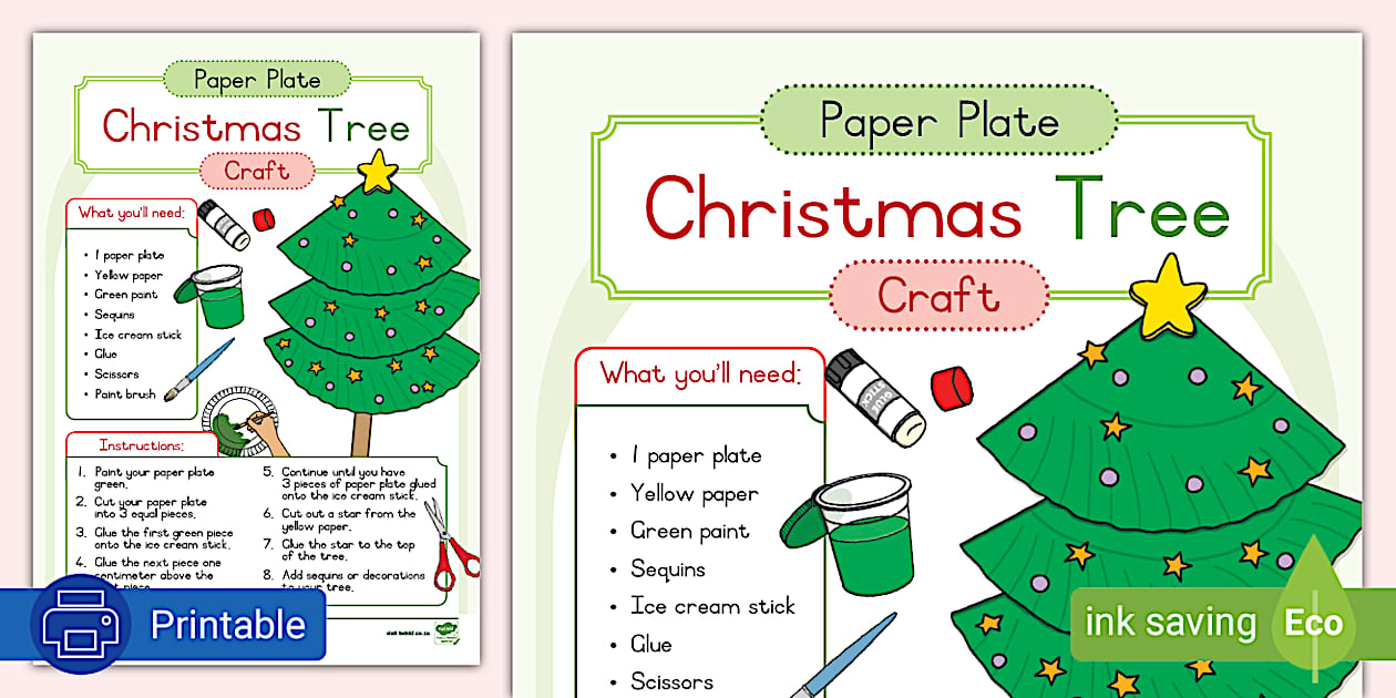 Paper Plate Christmas Tree Craft (Teacher-Made) - Twinkl