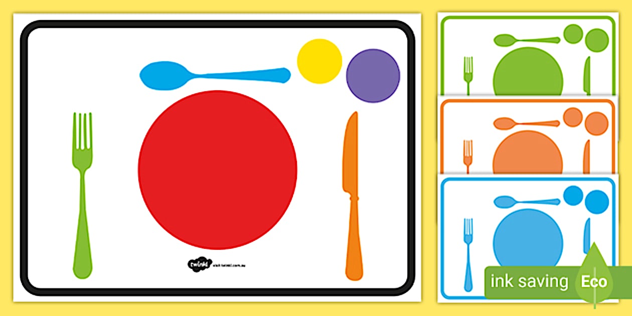 Colour Matching Placemats Role-Play Word Cards - Twinkl