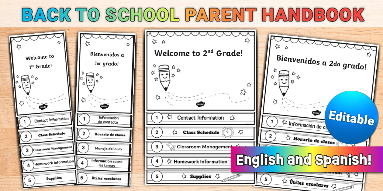 Editable Back to School Parent Handbook | Flipbook Template