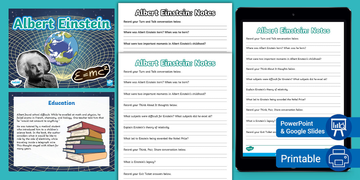 Albert Einstein PowerPoint & Google Slides for 3rd-5th Grade