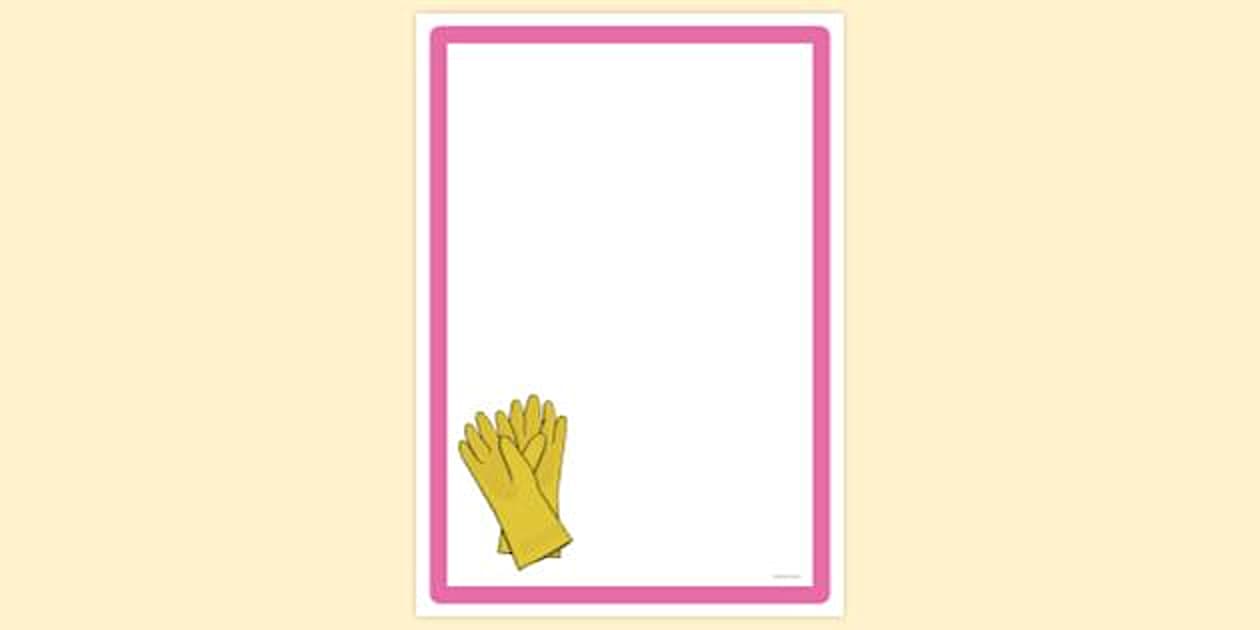 Simple Blank Rubber Gloves Page Border | Twinkl - Twinkl