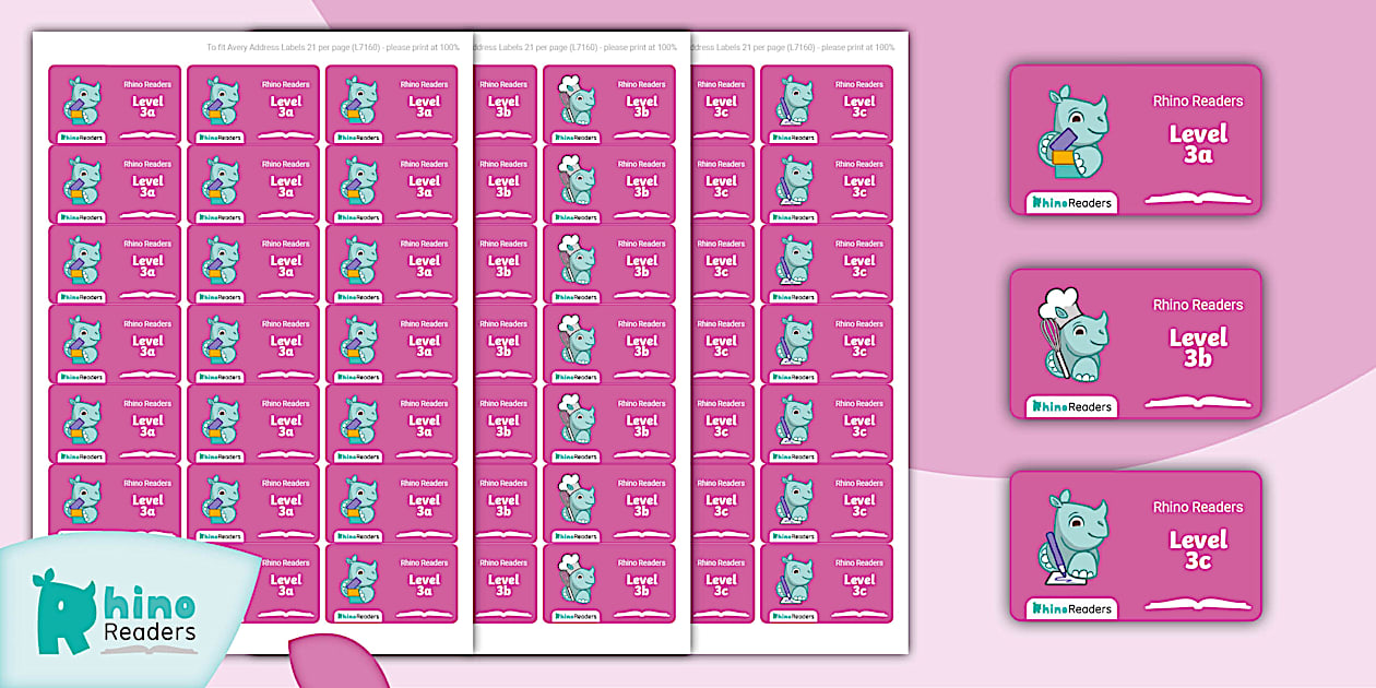 Rhino Readers Level 3 Book Cover Stickers (teacher made)
