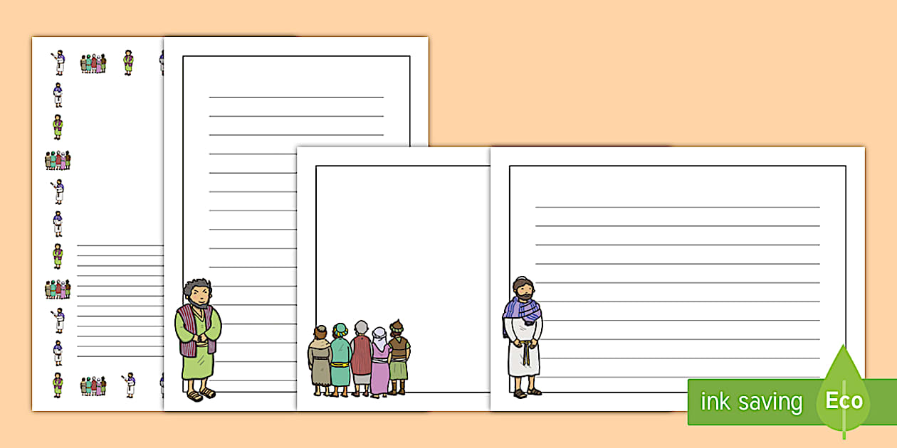 Editable Zacchaeus the Tax Collector Bible Story Page Borders