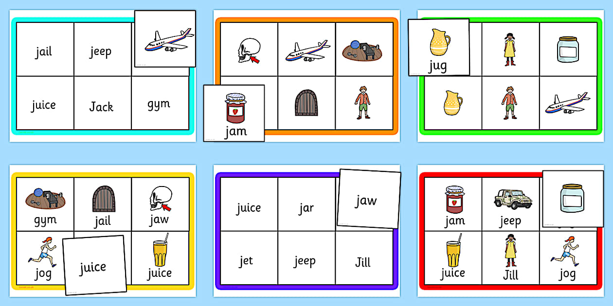 Initial j Sound Bingo and Lotto Game (Teacher-Made) - Twinkl