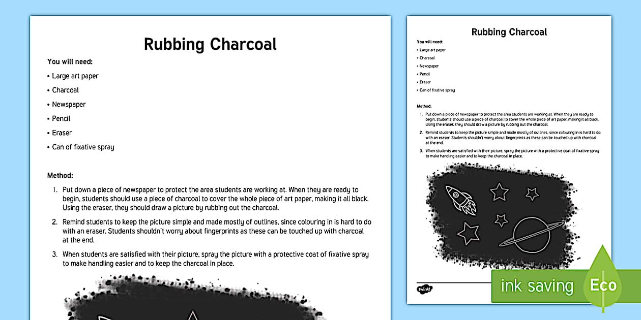 Rubbing Charcoal Craft - Twinkl