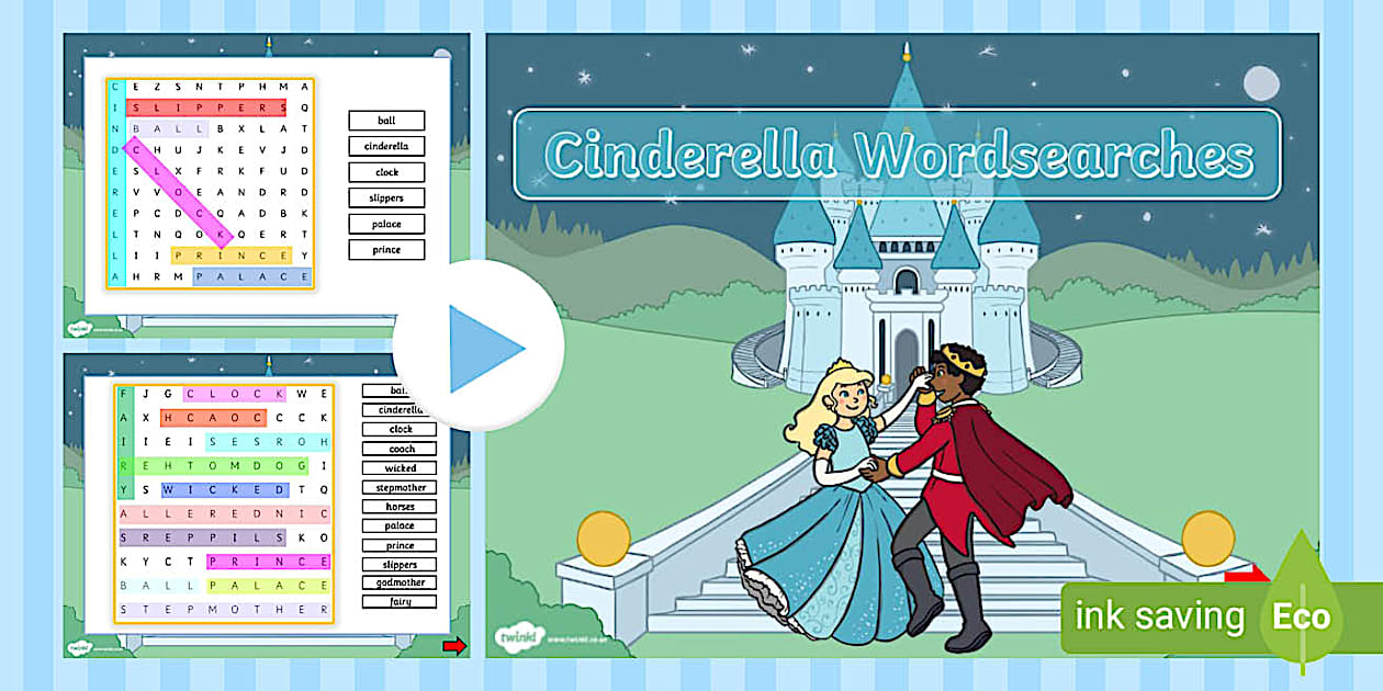 Cinderella Interactive Wordsearch (teacher made) - Twinkl
