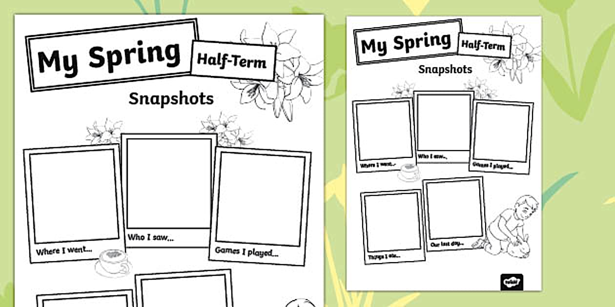 Spring Half Term Holiday Snapshots (Teacher-Made) - Twinkl