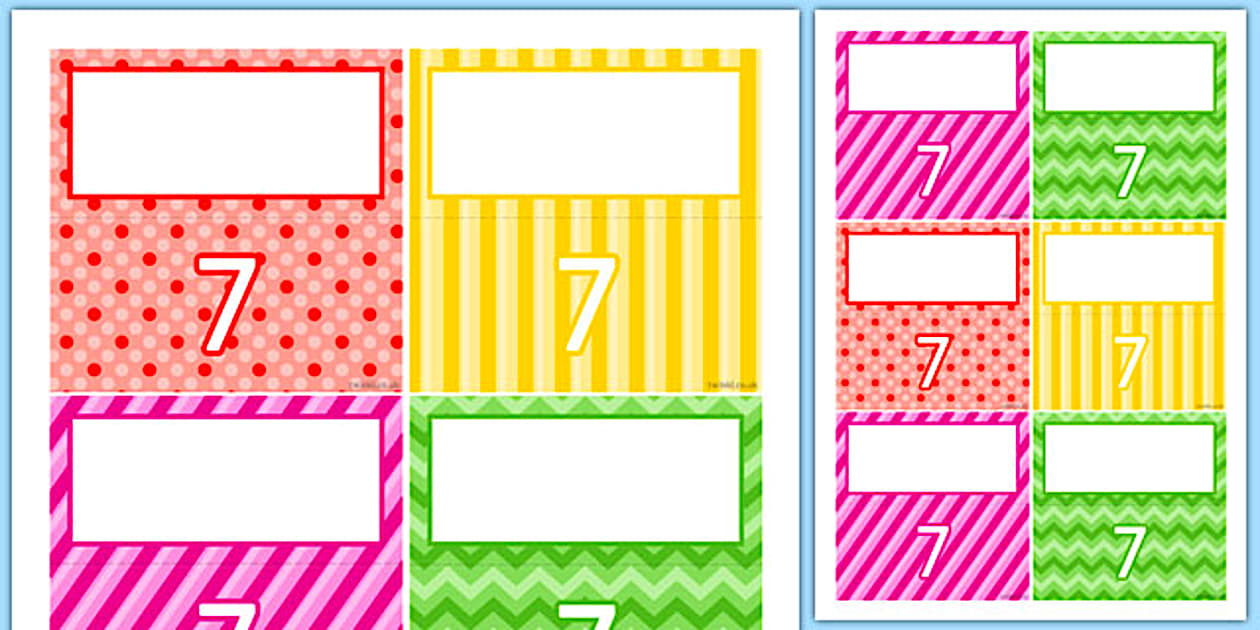 Editable 7th Birthday Party Place Names (teacher made)