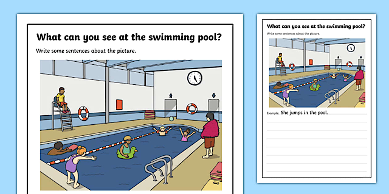 Swimming Pool Scene Writing Stimulus Picture (teacher made)