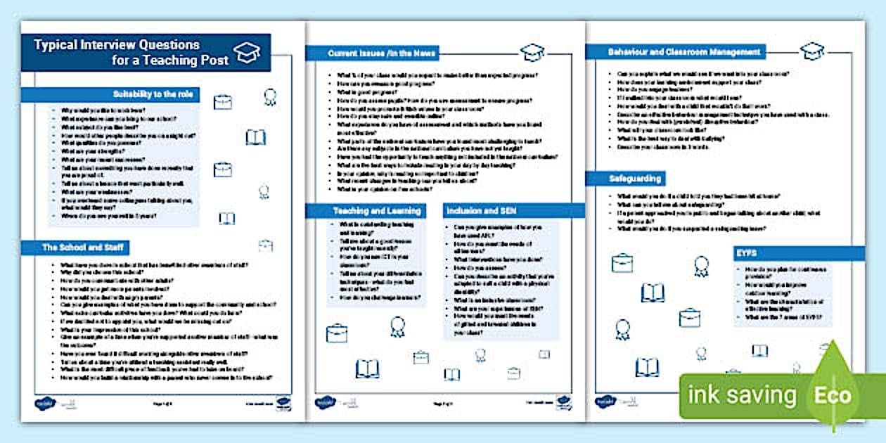Primary Teacher Interview Questions and Answers PDF | Twinkl