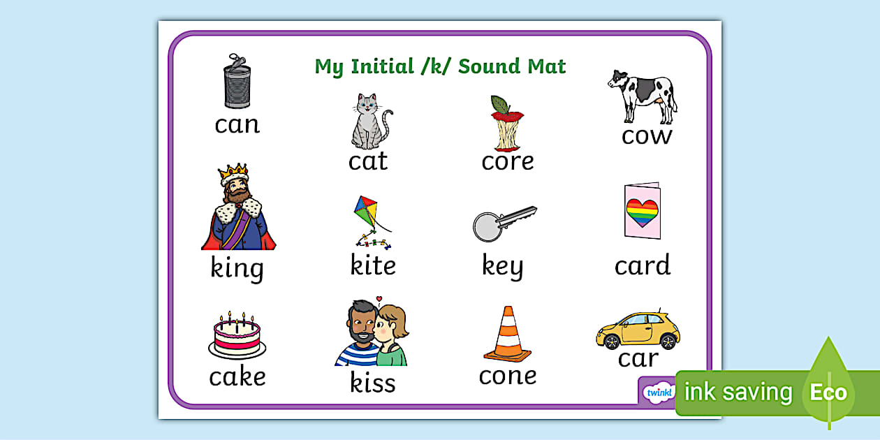 Initial k Sound Mat (teacher made) - Twinkl