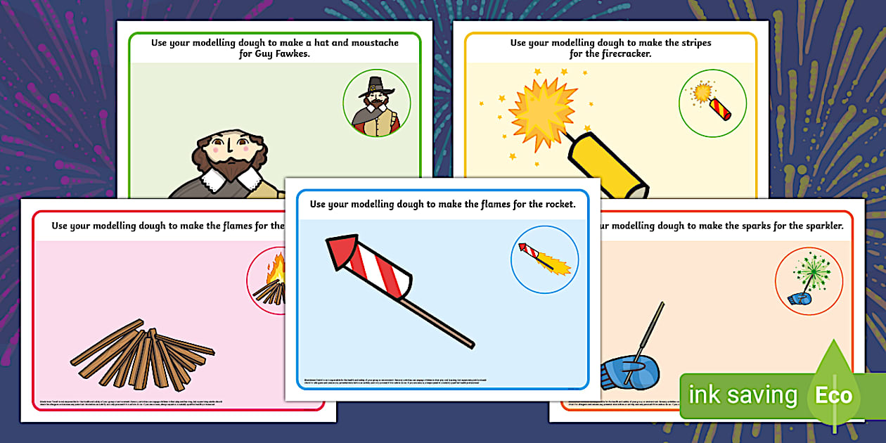 Bonfire Night-Themed Modelling Dough Mats | Twinkl - Twinkl