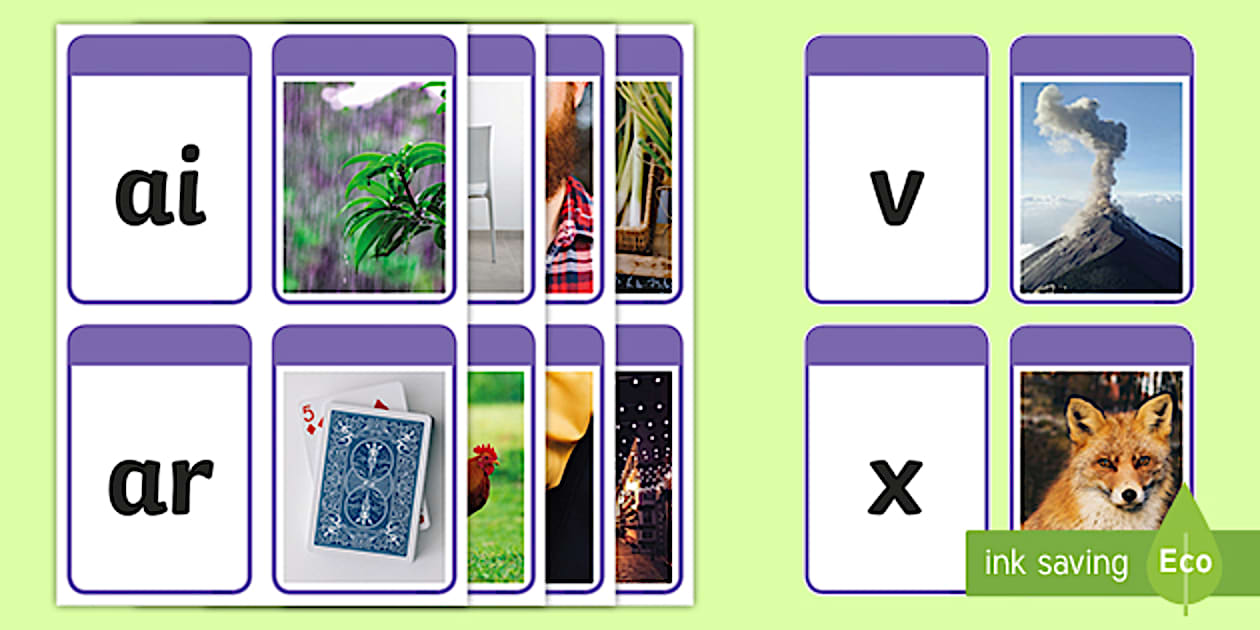 Cursive Phase 3 Mnemonic Photo Flash Cards - Twinkl