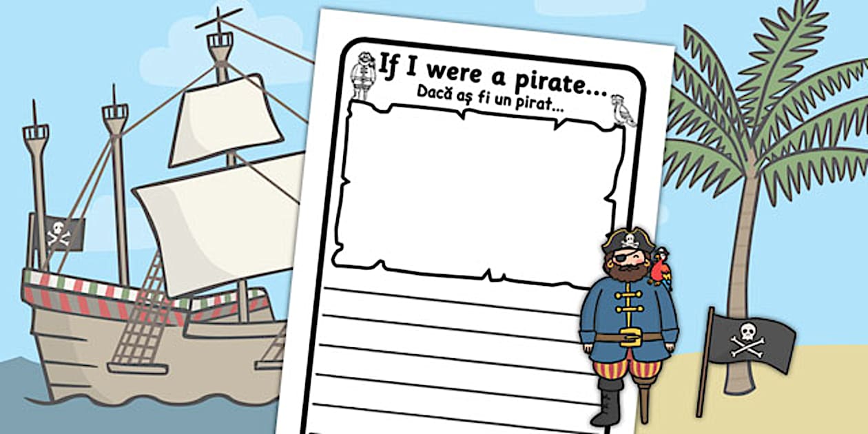 If I Were a Pirate Writing Frame Romanian Translation - romanian