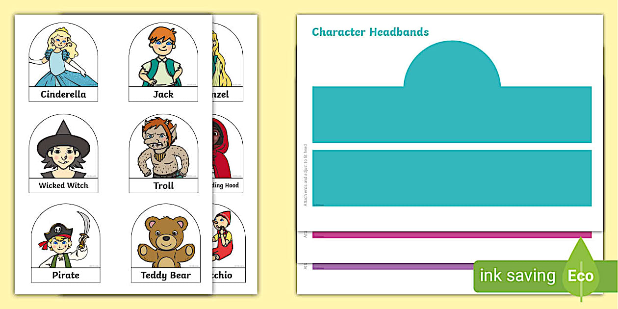 Celebrating Books Character Headband Game Cards - Twinkl
