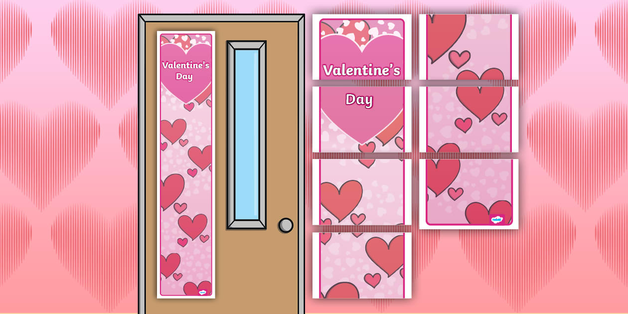 Valentine's Day Vertical Door Display Banner - Twinkl