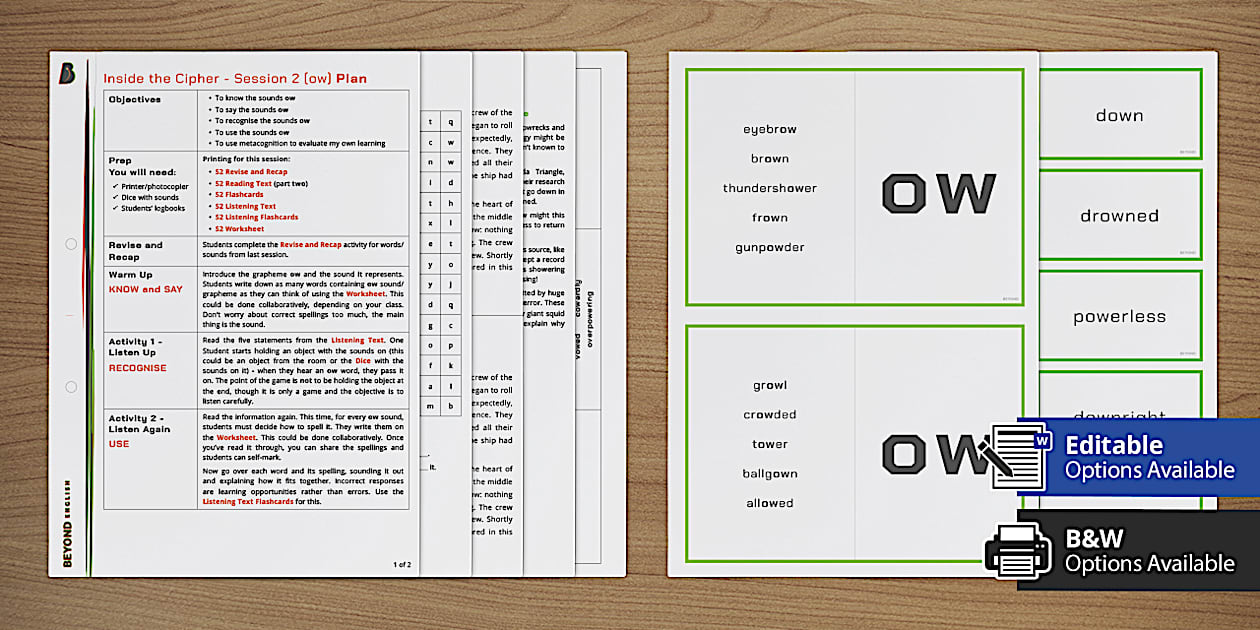 ITC Phonics Stage Three, Week 4 - Session 2 (ow) - Twinkl